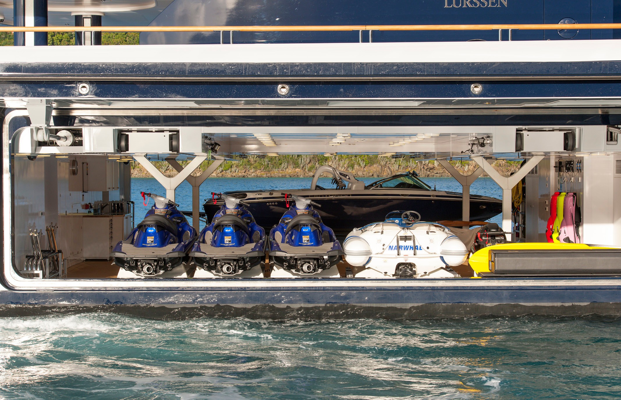 Tender Image Gallery - Ship's Tender Storage Aboard Yacht SOLANDGE ...